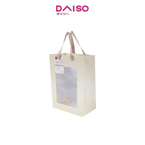 Jual Daiso Paper bag with window -Simple text light gray- - Jakarta ...