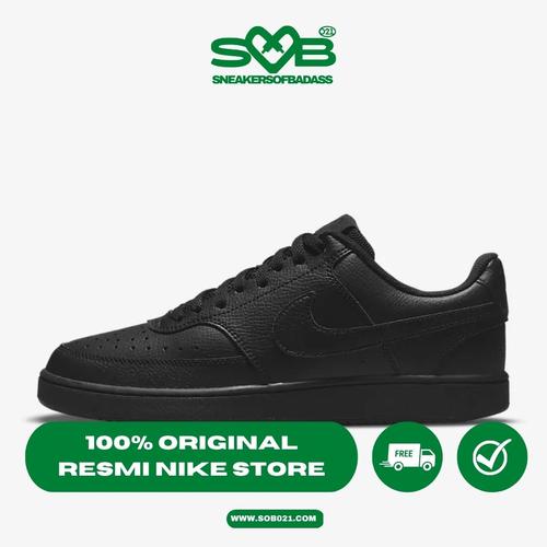 Jual Sepatu Sneakers Nike Court Vision Low Next Nature Triple Black ...