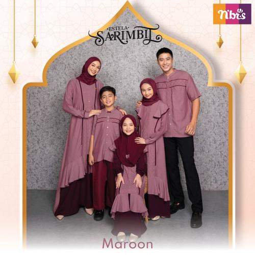Jual Original Nibras Estela Gamis Sarimbit Terbaru 2023 Maroon - Maroon ...