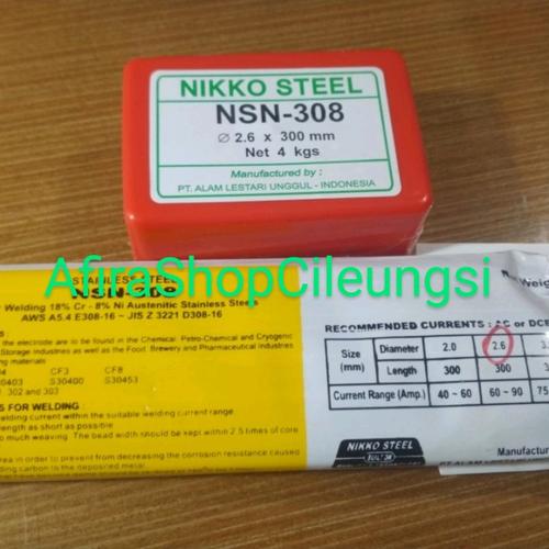 Jual Kawat Las NIKKO Steel NSN 308 - 2,6mm x 300mm ORI 2.6 mm Stainless ...