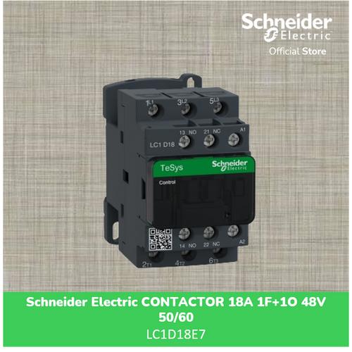 Promo Schneider Electric CONTACTOR 18A 1F+1O 48V 50/60-LC1D18E7 ...