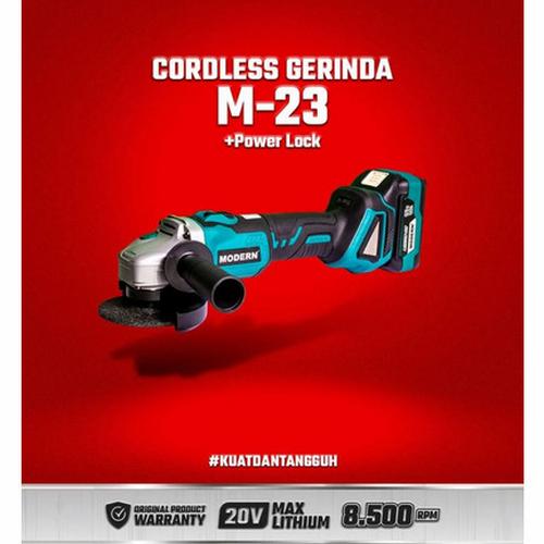 Jual MODERN M-23 Mesin Gerinda Tangan Cordless 4" 20V Baterai Gurinda ...