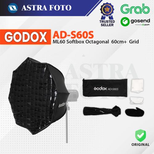 Promo Godox AD-S60S Softbox Oktagonal + Honeycomb Grid 60Cm ADS60S for ML60 Cicil 0% 3x ...