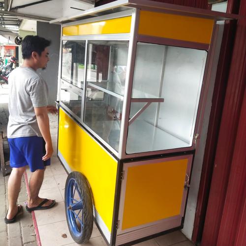 Jual gerobak gorengan gerobak alumunium serbaguna gerobak kompor dua ...