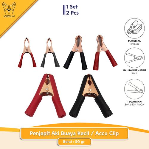 Jual [1 Set 2 Pcs] Penjepit Aki Buaya Kecil / Sedang / Besar / Accu ...
