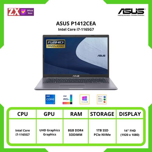 Promo LAPTOP ASUS P1412CEA i7-1165G7 8GB RAM 1TB SSD 14'' FHD WINDOWS ...