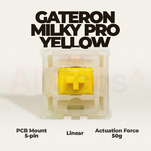 Promo GATERON Milky Yellow Pro KS-3 Linear Switch 60g PCB Mount ...