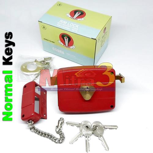Jual Kunci Pintu Besi Otomatis COBRA MERAH / Rim Lock Pintu Gerbang ...