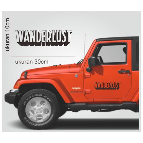 Jual sticker mobil cutting sticker body kaca mobil wanderlust 14 - Biru ...