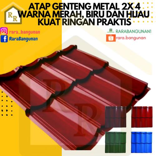 Jual ATAP/GENTENG METAL 2X4 WARNA MERAH HIJAU DAN BIRU 0,25mm PER ...