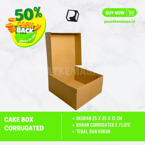 Jual Kotak Kue / Cake Box / Kemasan Kue / Dus Kue Corrugated 25 x 25 x ...