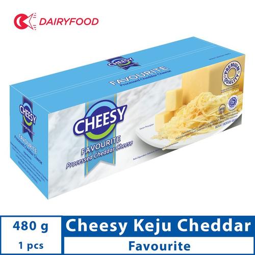 Jual Cheesy Favourite Cheddar Cheese Keju Cheddar Olahan 500gr ...
