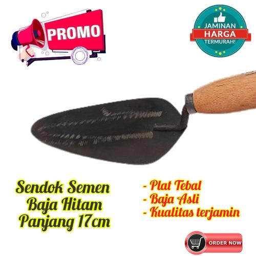 Jual Sendok Semen Baja Hitam Asli Tebal 17cm Cetok Adukan Plester ...