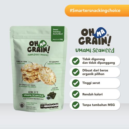 Promo Oh Ma Grain! - Popped Rice Crackers Seaweed - Rasa Rumput Laut ...