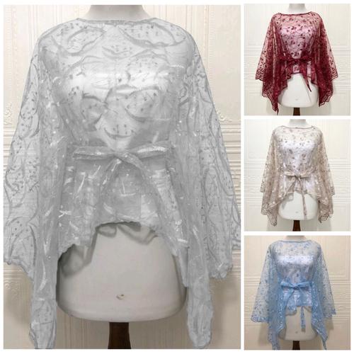 Jual OUTER CAPE ROMPI TALI/ CARDIGAN BRUKAT TILE MUTIARA/ LUARAN BAJU ...