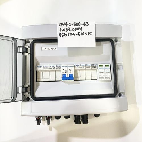 Jual Slocable PV Combiner Box 4 String 500V DC 15A Fuse 63A Surge ...