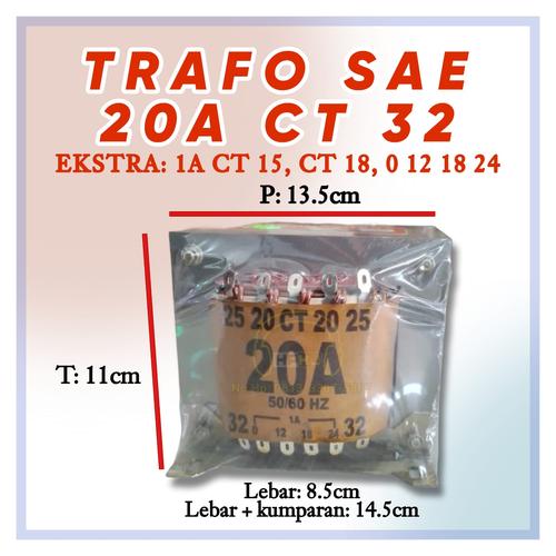 Jual TRAFO TRANSFORMER SAE 20A CT 32 MURNI travo sae 20 amper ct 32v ...