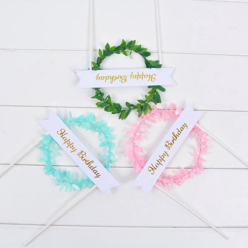 Jual CAKE TOPPER HAPPY BIRTHDAY BULAT BUNGA PINK TOSCA DAN PINK LED ...