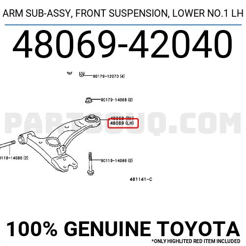 Jual Lower Arm BAWAH KEPALA KAMBING RAV4 ORI TOYOTA 48068-42040 48069 ...