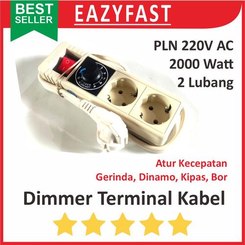Jual Terminal Dimmer 220V AC PLN 2000 W Watt Potensio Speed PWM Dimer ...