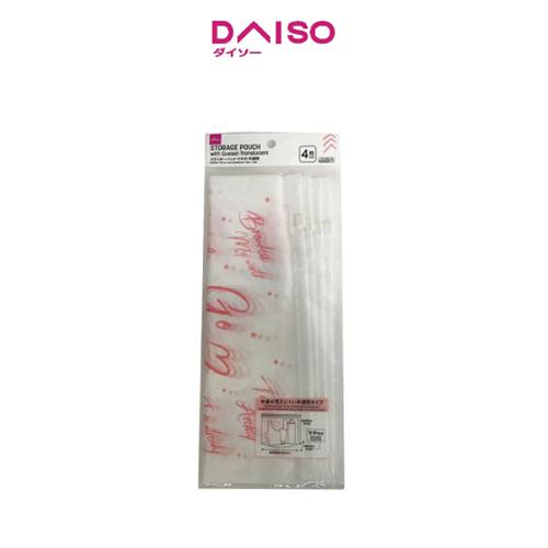 Jual Daiso Storage pouch with Gusset(Translucent A4 4pcs Pink ...