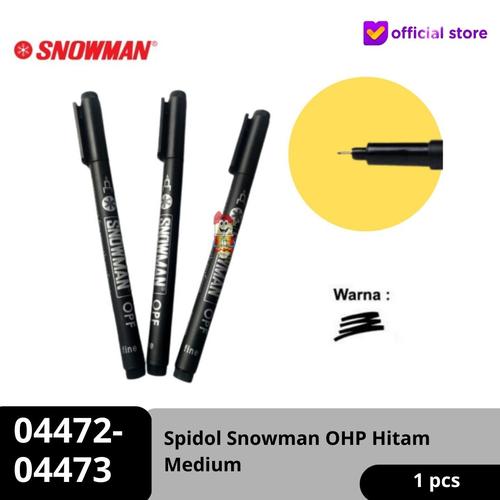 Promo Spidol Permanent Snowman OHP Marker OPF-1 Hitam 0.5 Pulpen ...