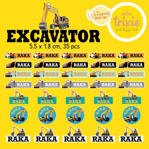 Jual Label Sticker Nama Anak Excavator - Jakarta Barat - Cutie Trixie ...