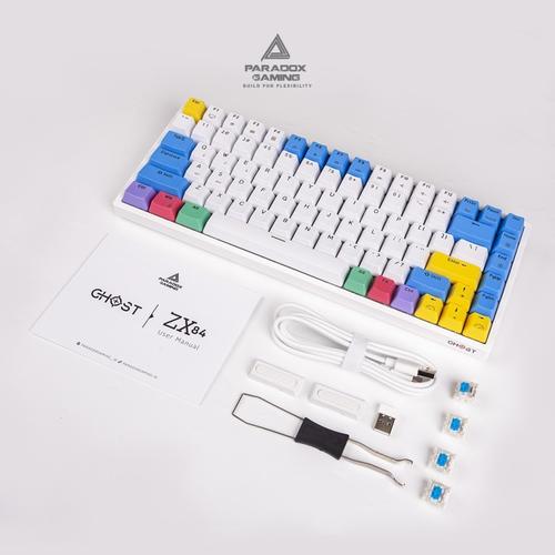 Promo Paradox Gaming Keyboard 75% RGB GHOST ZX84 Wireless - White ...