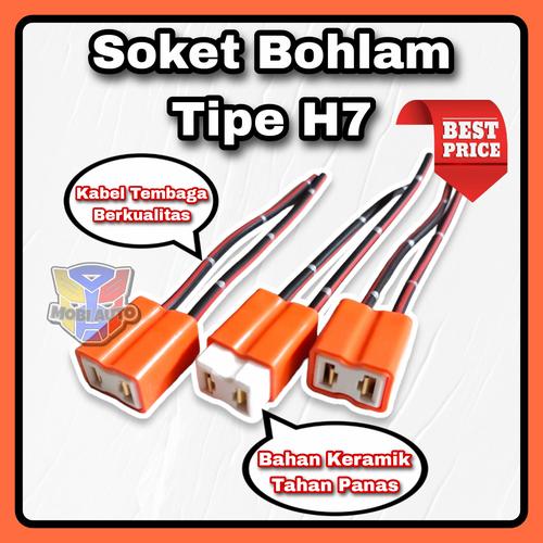 Jual Soket Lampu H7 Keramik / Socket Bohlam Mobil H7 Dengan Kabel ...