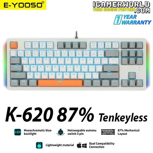 Promo E-YOOSO K-620 / K620 87% TKL Backlit Mechanical Gaming Keyboard ...