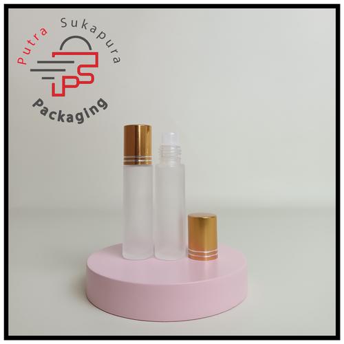 Jual botol roll on 10ml kaca frosted - Tutup gold - bergaris - Kab ...
