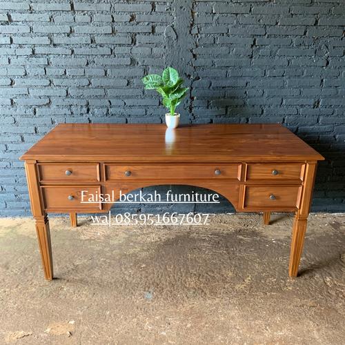 Jual Meja kerja kantor minimalis kayu jati, meja kantor laci modern ...