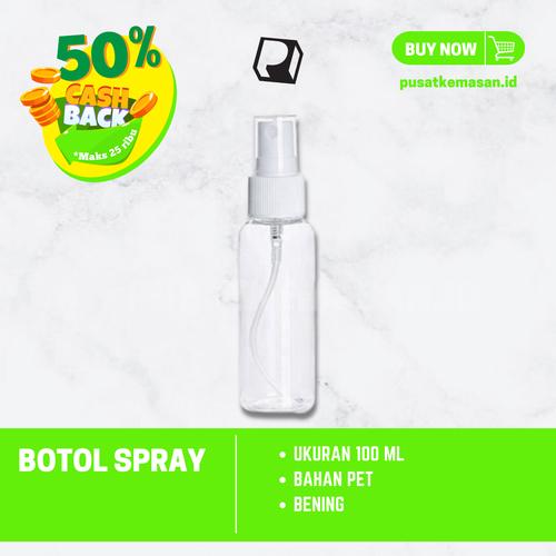 Jual Botol Spray / Botol Semprotan / Botol Plastik Spray Bening 100ml ...