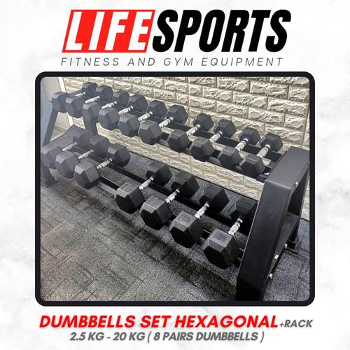 Jual life sports dumble hexagonal with rack komersial fitness (ORIGINAL ...
