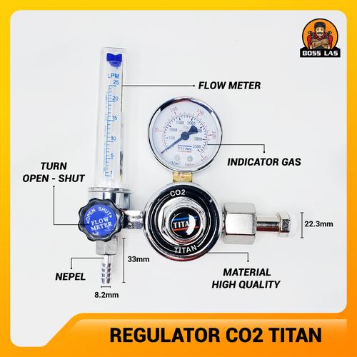 Jual Regulator Las Co2 TITAN Non Heater dan Heater 220V Reg Co2 - Reg ...