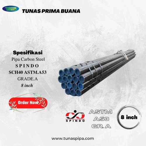 Jual Pipa Carbon Steel Welded Spindo Size 8 Inch SCH 40 ASTM A53 Gr. A - Jakarta Pusat - Tunas ...