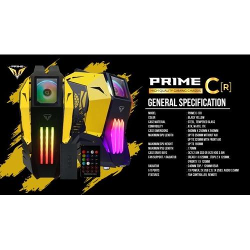 Jual Casing PRIME C-[R] BLACK YELLOW - ALUMUNIUM EXTREME GAMING CASE ...