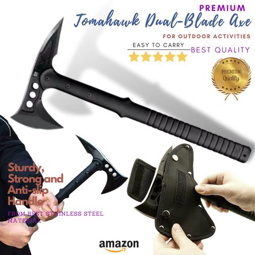 Jual SET Premium Kapak Tactical Dual-Blade Tomahawk Outdoor Stainless ...