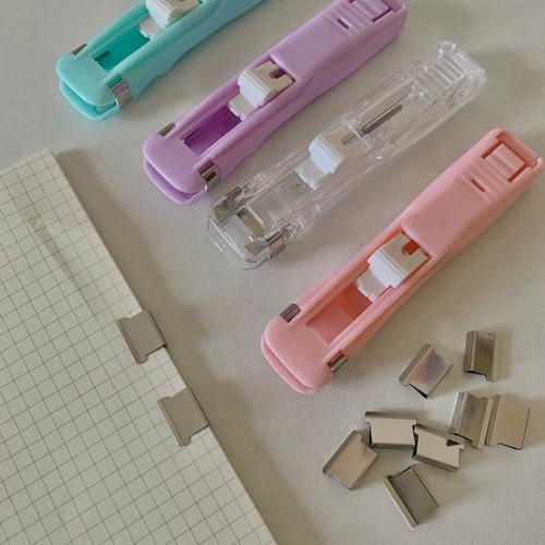 Jual Portable Paper Clipper Penjepit Kertas Stapler Dorong - Pink ...