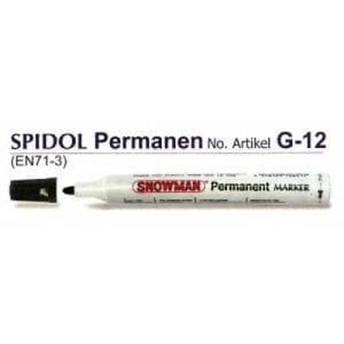 Promo Spidol SNOWMAN G-12 Black Permanent marker hitam HARGA 1Pcs SAJA ...