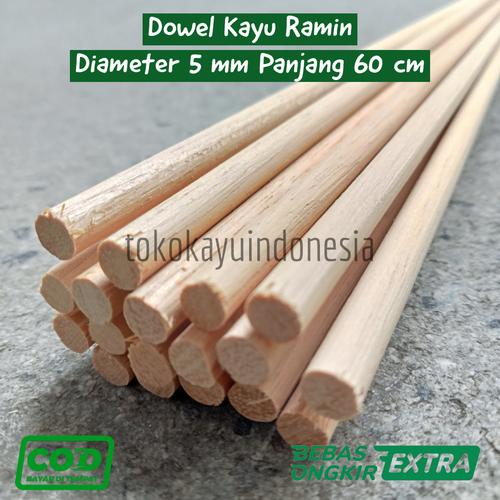 Jual Dowel Kayu Ramin Diameter 5 mm Panjang 60 cm Toko Kayu Indonesia ...