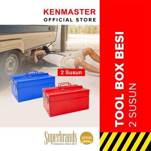 Jual Kenmaster TOOL BOX BESI 2 Susun Kotak perkakas merah biru - Kota ...