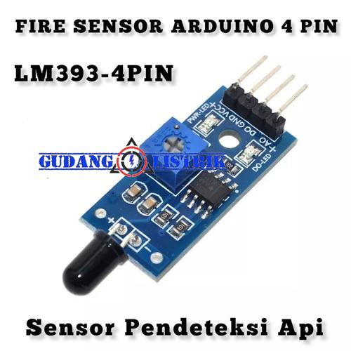 Jual LM393 4Pin Module Sensor Pendeteksi Api IR Flame Detection For ...