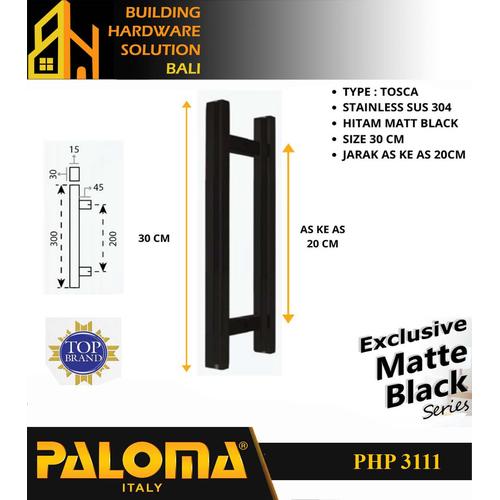 Jual PALOMA Tosca Pull Handle Tarikan Pintu 30cm HITAM BLACK PHP 3111 ...