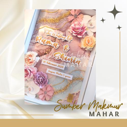 Jual mahar pernikahan model resin 20x30 rustic ekonomis terlaris R014 ...