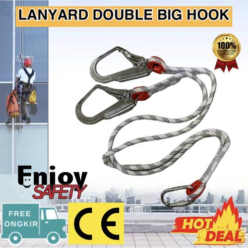 Jual Lanyar Double Big Hook + Carabiner Safety tool Enjoy Safety ...
