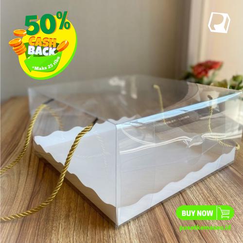 Jual Mika Box Bening Uk 18 cm x 18 cm x 12 cm - Box Packaging Cake ...