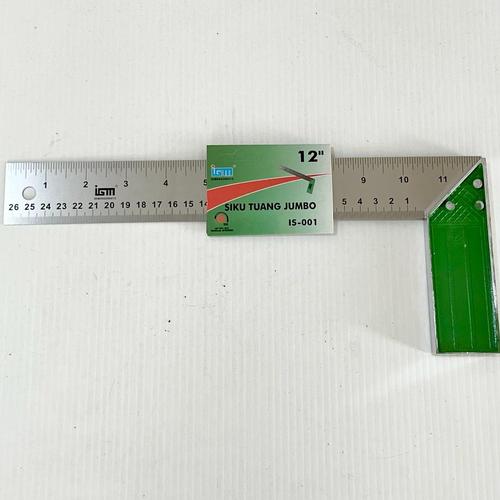 Jual Siku Tukang Penggaris L Plat Besi Chrome Tebal IGM 12 Inch 30cm ...