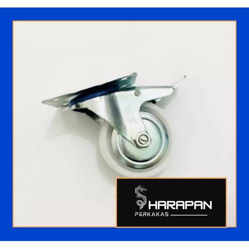 Jual Roda Nylon PP 3 inch Hidup Rem - Roda Nilon Swivel dan Rem 3inci ...