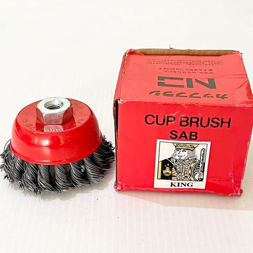Jual Sikat Mangkok Kepang Kawat Baja Tebal Cup Brush Sab KING 3 Inch ...